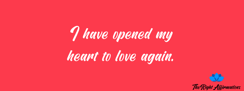 I have opened my heart to love again. - Unfinished Success