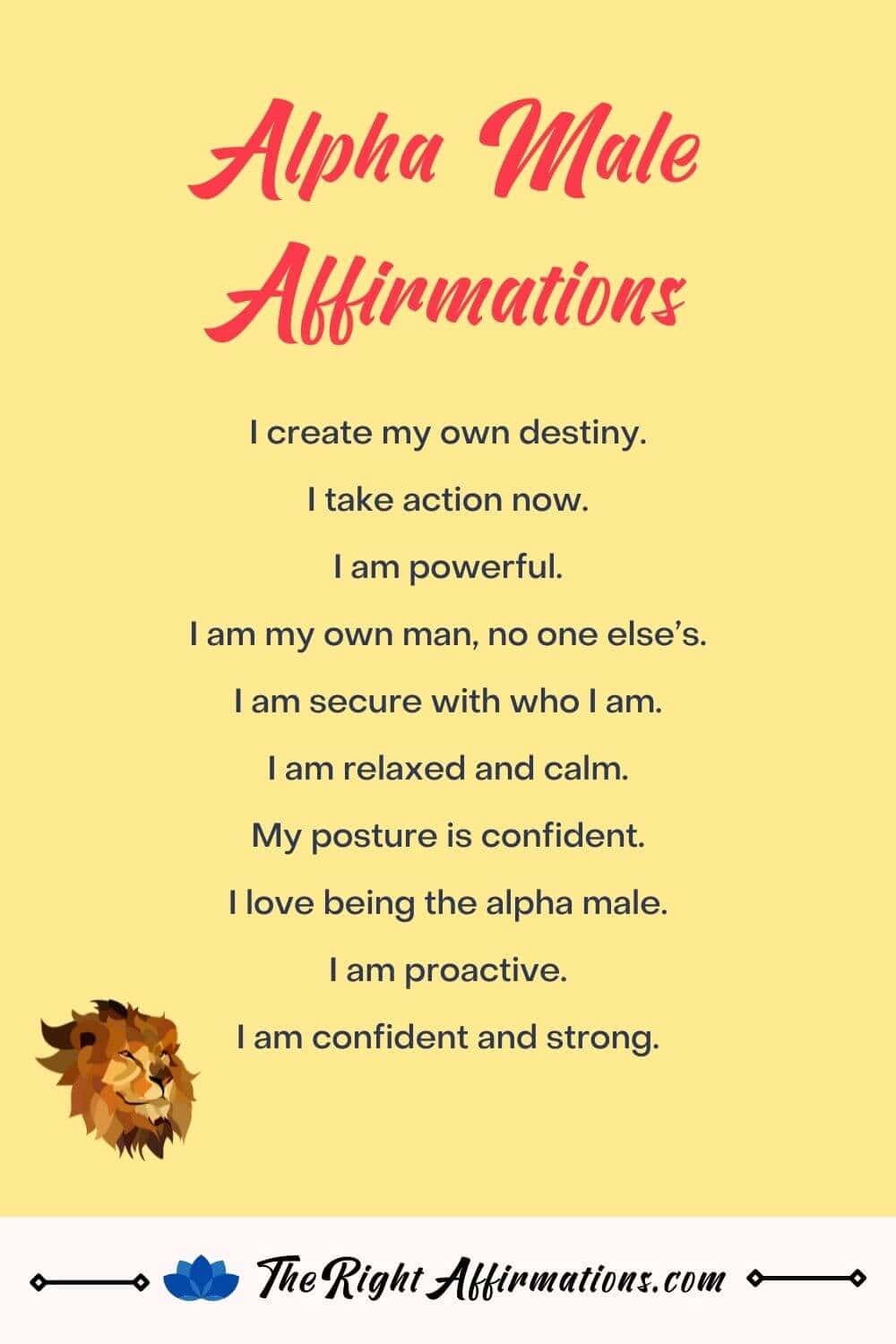 list of alpha male affirmations pinterest - Unfinished Success