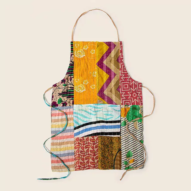 Repurposed-Sari-Patchwork-Apron - Unfinished Success