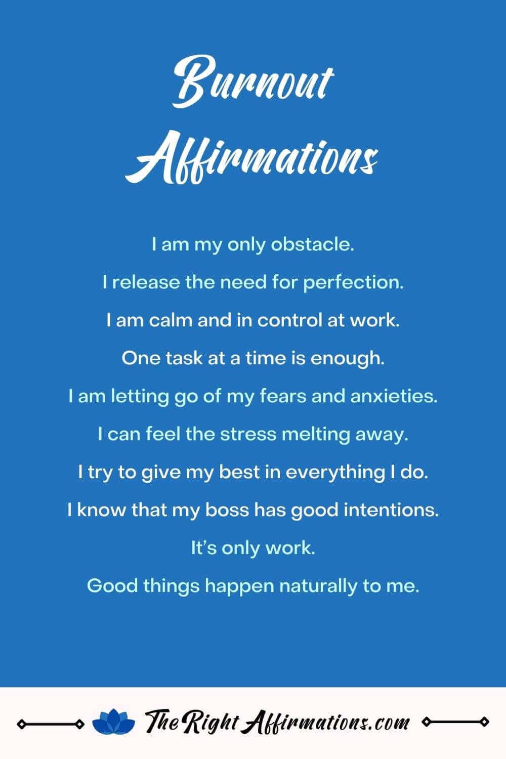 affirmations for burnout at work - Unfinished Success
